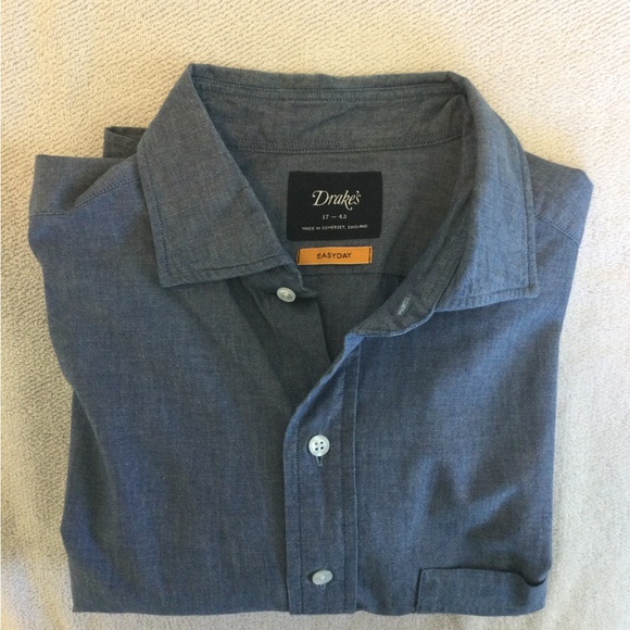 Drakes | Shirts | Drakes Mens Blue Shirt | Poshmark